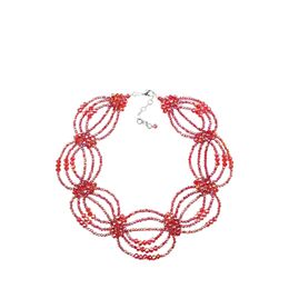 Damen Kette mit Anh&auml;nger "Pearl", rot, Basic, Collezione Alessandro, Glas, Halsketten, aus facettierten Glasperlen
