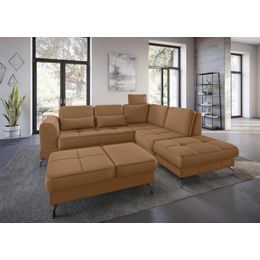 Sit & More Ecksofa SIT & MORE, B:258cm H:84cm T:226cm, braun, Wohnzimmer, Sofas, "Bendigo L-Form", inklusive Sitztiefenverstellung, Bodenfreiheit 12 cm, in 2