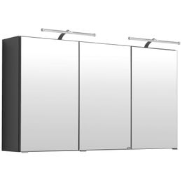 Spiegelschrank Welltime, B:120cm H:64cm T:20cm, grau, Holzwerkstoff, Badezimmer, Schr&auml;nke, "Florida", Breite 120 cm, mit Spiegelt&uuml;ren und