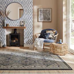 Teppich FLAIR RUGS, B:160cm H:8mm L:234cm, blau, Kunstfaser, Wohnzimmer, Teppiche, "Babylon Vintage", Traditional Teppich