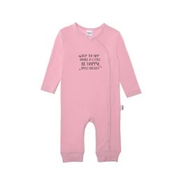 Liliput Baby Jumpsuit "Be happy", Gr. 74, rosa, 100% Baumwolle, Overalls, mit praktischer Druckknopfleiste
