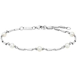 JULIE JULSEN Damen Armband "925/- Sterling Silber rhodiniert S&uuml;&szlig;wasserperlen", 19cm, Silber 925 (Sterlingsilber), wei&szlig;, Silber 925 (Sterlingsilber),
