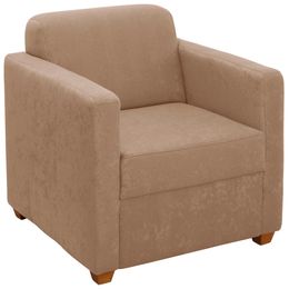 Sessel Home Affaire, B:78cm H:80cm T:83cm, braun, Struktur fein ( 100% Polyester);Luxus-Microfaser (100% Polyester);Luxus-Microfaser