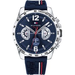 Tommy Hilfiger Damen Multifunktionsuhr "DECKER", blau, Armbanduhren, Quarzuhr, Armbanduhr, Herrenuhr, Datum, Silikonarmband