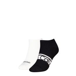 Calvin Klein Damen Sneakersocken "CK WOMEN SNEAKER LOGO STRIPE"schwarz, Baumwollmischung, Socken, mit Logoschriftzug, Cotton-Mix