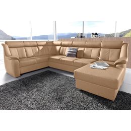 Sit & More Wohnlandschaft SIT & MORE, B:315cm H:98cm T:210cm, braun, Luxus-Microfaser Altara Nubuck (100% Polyester);Kunstleder SOFTLUX;NaturLEDER (echtes