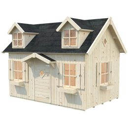 Palmako Kinder Spielhaus "Marie 5,4 m&sup2;", beige, Holzwerkstoff, B:320cm H:234cm T:222cm, Spielh&auml;user, mit Vorgefertigte Wandelemente