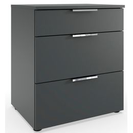 Nachtkommode wimex, B:54cm H:61cm T:41cm, grau, Spanplatte, Sideboards, "Level by fresh to go", 3 Schubladen mit soft-close Funktion, 54cm breit,