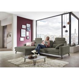 Ecksofa DIE PLANBAR, B:302cm H:87cm T:178cm, gr&uuml;n, 100% Polyester, Wohnzimmer, Sofas, "MP-IN20110 L-Form mit Kaltschaum-Polsterung", optional mit