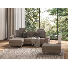 Sit & More Ecksofa SIT & MORE, B:277cm H:89cm T:170cm, beige, Wohnzimmer, Sofas, "Padua L-Form", inklusive Sitztiefenverstellung, Armteilfunktion und Federkern