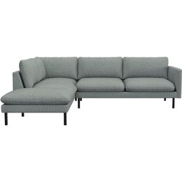 Ecksofa FLEXLUX, B:262cm H:61cm T:222cm, blau, 62% Polyester, 17% Cotton, 14% Viscose, 7% Linen, Wohnzimmer, Sofas, "Bolzano Designsofa, bequem durch