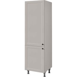 Hochschrank Nobilia, B:60cm H:216,6cm T:58,3cm, grau, K&uuml;che, Schr&auml;nke, ""Cascada", Ausrichtung w&auml;hlbar, mit zwei T&uuml;ren, vormontiert", Breite/H&ouml;he: