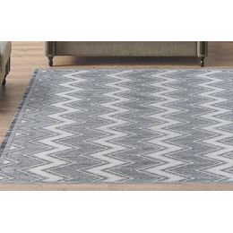 Teppich Kayoom, B:160cm H:6mm L:230cm, grau, Polyester, Wohnzimmer, Teppiche, "Sarai 225", Flachgewebe