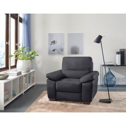 Sessel Calia italia, B:100cm H:92cm T:94cm, schwarz, Luxus-Microfaser Ginevra (100% Polyester), Wohnzimmer, Sessel, "Gaia, in edlem Design und mit