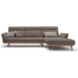 Ecksofa, B:318cm H:103cm T:183cm, beige, CREATION BY ROLF BENZ, NaturLEDER OSKAR (echtes Rindsleder), Wohnzimmer, Sofas, "CR.460", Sockel in Eiche,