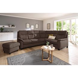 Ecksofa Home Affaire, B:265cm H:104cm T:215cm, braun, Struktur weich (90% Polyester / 10% Polyamid);Luxus-Microfaser (100%