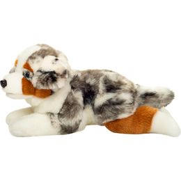 HERMANN TEDDY ORIGINAL TEDDY HERMANN Kinder Kuscheltier "Australian Shepherd, liegend, 40 cm"wei&szlig;, Polyester, B:14cm H:18cm L:40cm, Pl&uuml;schfiguren, zum Teil aus recyceltem