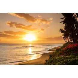 papermoon Fototapete "Kaanapali Beach Hawaii", B/L: 4m x 2,6m, Bahnen: 8 Stk., bunt, Schlafzimmer, Tapeten