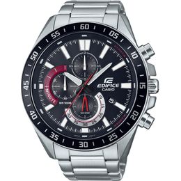 CASIO EDIFICE Damen Chronograph, silber, Armbanduhren, Quarzuhr, Armbanduhr,Herrenuhr, Edelstahlarmband,bis 10bar wasserdicht