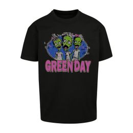 Merchcode Damen T-Shirt "Merchcode Green Day Zombie Oversized Tee"schwarz, Gr. XS, bedruckt, 100% Baumwolle, Shirts