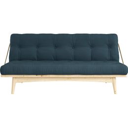 Schlafsofa Karup Design, B:190cm H:90cm T:130cm, blau, 80% Baumwolle + 20% polyester, Jugendzimmer, Sofas, "Folk", aus massiven Kiefernholz, inkl.