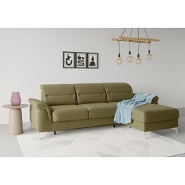 Sit & More Ecksofa SIT & MORE, B:258cm H:85cm T:170cm, gr&uuml;n, 98% Polyester, 2% Polyamid, Wohnzimmer, Sofas, "Sinatra L-Form", mit Recamiere, optinal mit