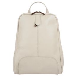 Samantha Look Damen Cityrucksack, beige, Leder, Rindsleder, Rucks&auml;cke, echt Leder, Made in Italy