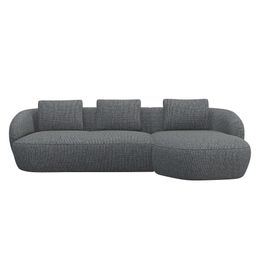 Wohnlandschaft FLEXLUX, B:276cm H:85cm T:146cm, gr&uuml;n, Sofas, "Torino, rund, L-Form, Sofa-Ecke mit Recamiere, Longchair-Sofa", Modernes, organisches