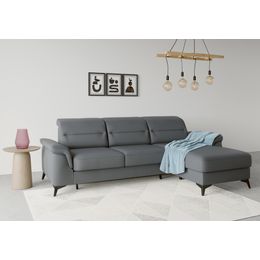 Sit & More Ecksofa SIT & MORE, B:258cm H:85cm T:170cm, grau, 98% Polyester, 2% Polyamid, Wohnzimmer, Sofas, "Sinatra L-Form", mit Recamiere, optional mit