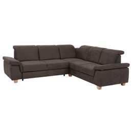 Ecksofa Home Affaire, B:256cm H:83cm T:236cm, braun, Luxus-Microfaser Florence (100% Polyester);Luxus-Microfaser weich (90% Polyester, 10%
