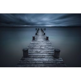 papermoon Fototapete "Photo-Art ISO66, STEG INS MEER", B/L: 4m x 2,6m, Bahnen: 8 Stk., bunt, Schlafzimmer, Tapeten
