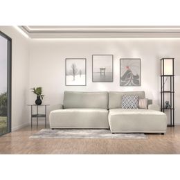 Ecksofa Trendmanufaktur, B:250cm H:82cm T:167cm, wei&szlig;, 100% Polyester, Wohnzimmer, Sofas, "Fordon, Schlafsofa mit Bettkasten, Couch in L-Form, Breite