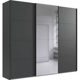 Schwebet&uuml;renschrank wimex, B:270cm H:208cm T:65cm, grau, Schr&auml;nke, "Jork Kleiderschrank mit Spiegel, schwarze Metallgriffe", Schrank in verschiedenen