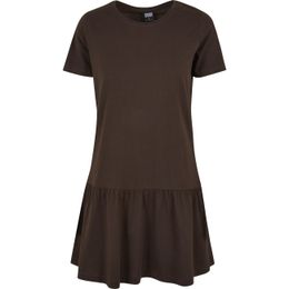 Urban Classics Damen Shirtkleid "Urban Classics Damen Ladies Valance Tee Dress"braun, Gr. M, unifarben, 100% Baumwolle, Kleider