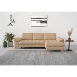Sit & More Ecksofa SIT & MORE, B:275cm H:88cm T:172cm, braun, 100% Polyester, Wohnzimmer, Sofas, "Westham L-Form", mit Recamiere, mit oder ohne Bettfunktion,