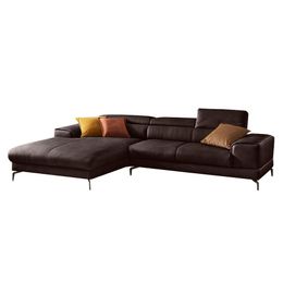 Ecksofa W.Schillig, B:303cm H:70cm T:193cm, braun, Longlife Xtra-Leder Z69: Das feinnarbige, gedeckte Softleder Z69 besticht durch seine