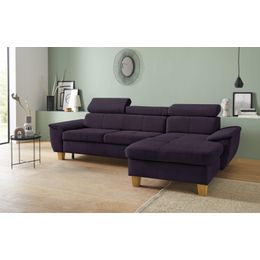Ecksofa, B:280cm H:79cm T:167cm, lila, exxpo - SOFA FASHION, Luxus-Microfaser Vintageoptik (100% Polyester);Webvelours (92% Polyester, 8% Nylon),