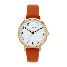 s.Oliver Damen Quarzuhrorange, Armbanduhren, Armbanduhr, Damenuhr, analog