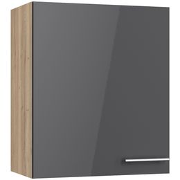 H&auml;ngeschrank Optifit, B:60cm H:70,4cm T:34,6cm, schwarz, Holzwerkstoff, K&uuml;che, Schr&auml;nke, "Lilly", Breite 60 cm, 1 T&uuml;r, 2 Einlegeb&ouml;den