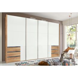 Schwebet&uuml;renschrank wimex, B:350cm H:216cm, braun, Schr&auml;nke, "Level by fresh to go", mit Glast&uuml;ren und Synchron&ouml;ffnung