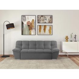 2-Sitzer DOMO collection, B:211cm H:76cm T:96cm, grau, 100% Polyester, Sofas, "Splash, aktuelle Sitz- und R&uuml;ckensteppung, komfortabel", flache