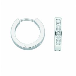 Adelia&acute;s ADELIA ́S Damen Paar Creolen "Damen 925 Silber Ohrringe Creolen mit Zirkonia &Oslash; 14,1 mm", Damen, Silber 925 (Sterlingsilber), silber, Silber 925
