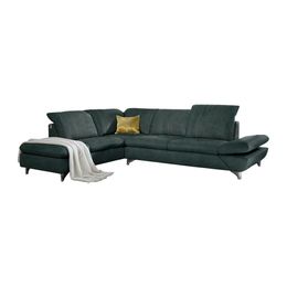 Ecksofa W.Schillig, B:296cm H:84cm T:242cm, blau, Longlife fabric Velourgewebe S41 (100% Polyester), Wohnzimmer, Sofas, "Taoo, elegant und zeitlos,