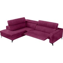 Ecksofa Egoitaliano, B:269cm H:96cm T:203cm, pink, Wohnzimmer, Sofas, "Edith, Designsofa mit hohem Sitzkomfort, L-Form", inkl. elektrischer
