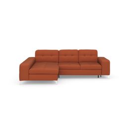 Sit & More Ecksofa SIT & MORE, B:286cm H:92cm T:176cm, orange, Wohnzimmer, Sofas, "Baviene L-Form", inklusive Sitztiefenverstellung und Federkern, wahlweise
