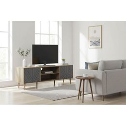 Lowboard Inosign, B:160cm H:55cm T:40cm, grau, MDF, Massivholz, Wohnzimmer, Sideboards, "Adeen", Kommode im zeitlosen Design