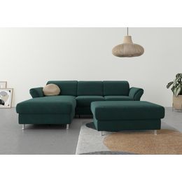 Sit & More Ecksofa SIT & MORE, B:250cm H:78cm T:185cm, gr&uuml;n, Webstoff (100% Polyester);Struktur weich (90% Polyester, 10% Polyamid);Luxus-Microfaser Euphoria