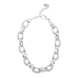 Damen Kette mit Anh&auml;nger "Glam Loop", silber, Basic, Collezione Alessandro, PTFE-Kunststoff, Halsketten, elegante Gliederkette