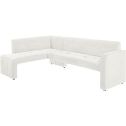 Essbank, B:157cm H:82cm T:245cm, wei&szlig;, exxpo - SOFA FASHION, Luxus-Microfaser (100% Polyester), K&uuml;che, Sitzb&auml;nke, "Barista, bequem und elegant, hohe