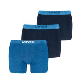 Levi's LEVI'S Herren Boxershorts "LEVIS MEN DENIM INSPIRED BOXER BRIEF 3P ECOM", Gr. S, blau, Obermaterial: 95% Baumwolle, 5% Elasthan, gepunktet,